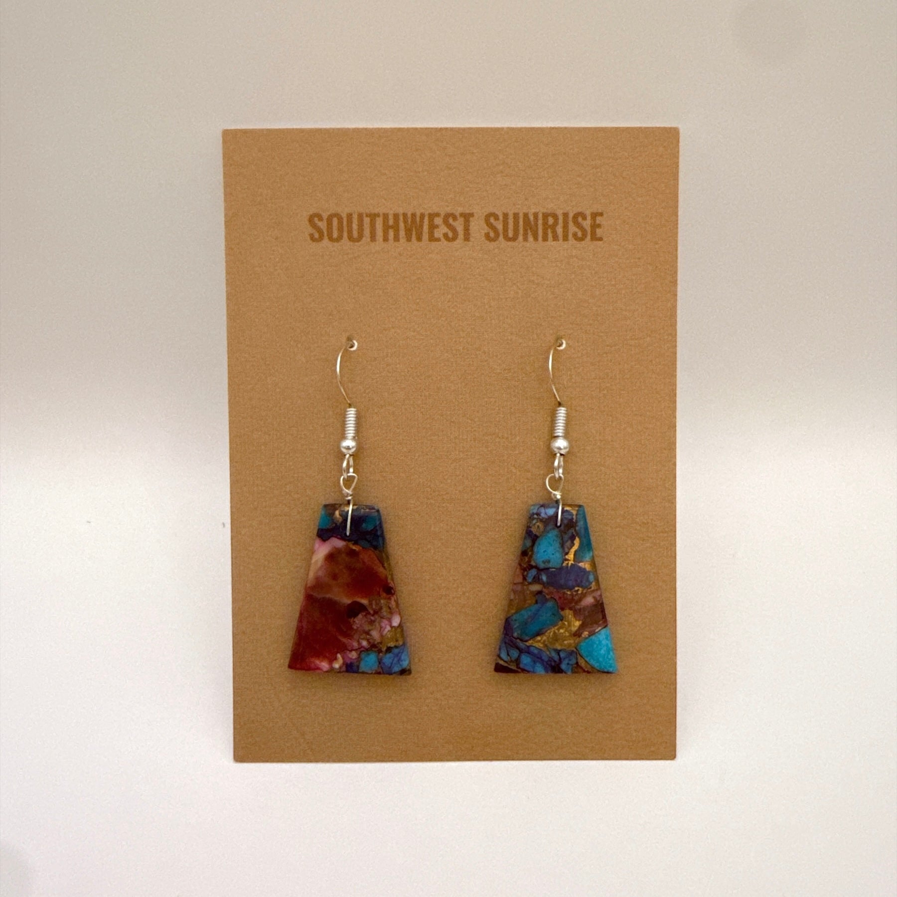 Handmade Purple Mojave Turquoise Slab Earrings by Navajo Artist Jameson ...